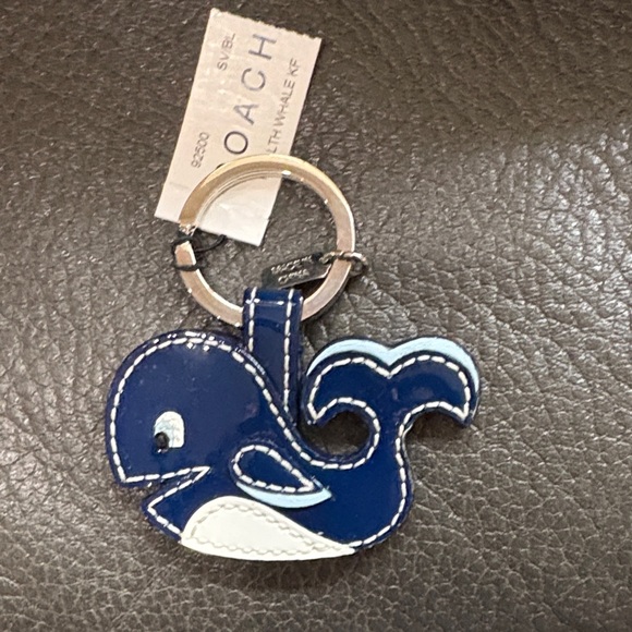Coach | Accessories | Coach Blue Whale Shiny Leather Key Fob | Poshmark
